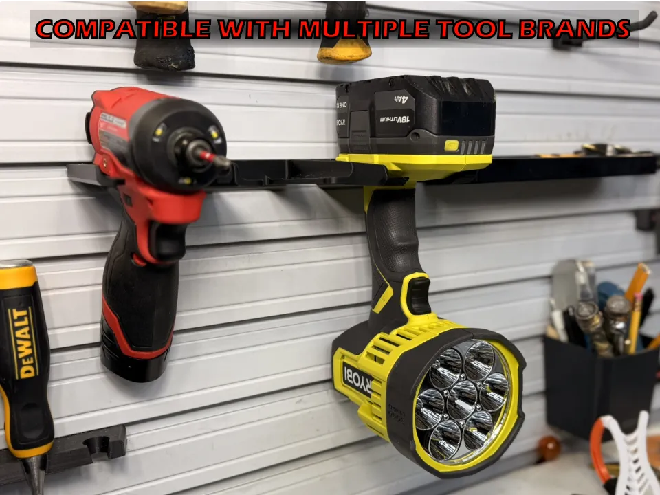 Power Tool Storage for Slot Wall and Rubbermaid - Free 3D Print Model ...