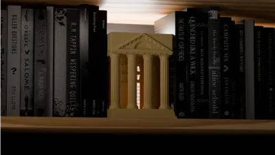 Book Nook Lamp. Roman temple Bookend for Bookshelf by Abstractia Design ...