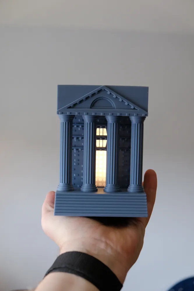 Book Nook. Roman temple lamp for Bookshelf by Abstractia Design ...