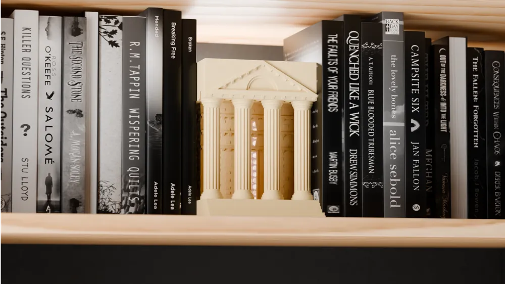 Book Nook Lamp. Roman temple Bookend for Bookshelf by Abstractia Design ...