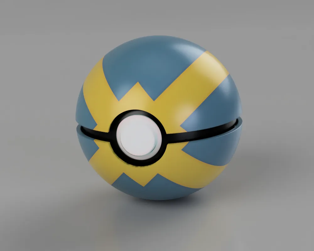 Quick Ball - Pokeball - Pokemon - Fully Functional - Free 3D Print ...