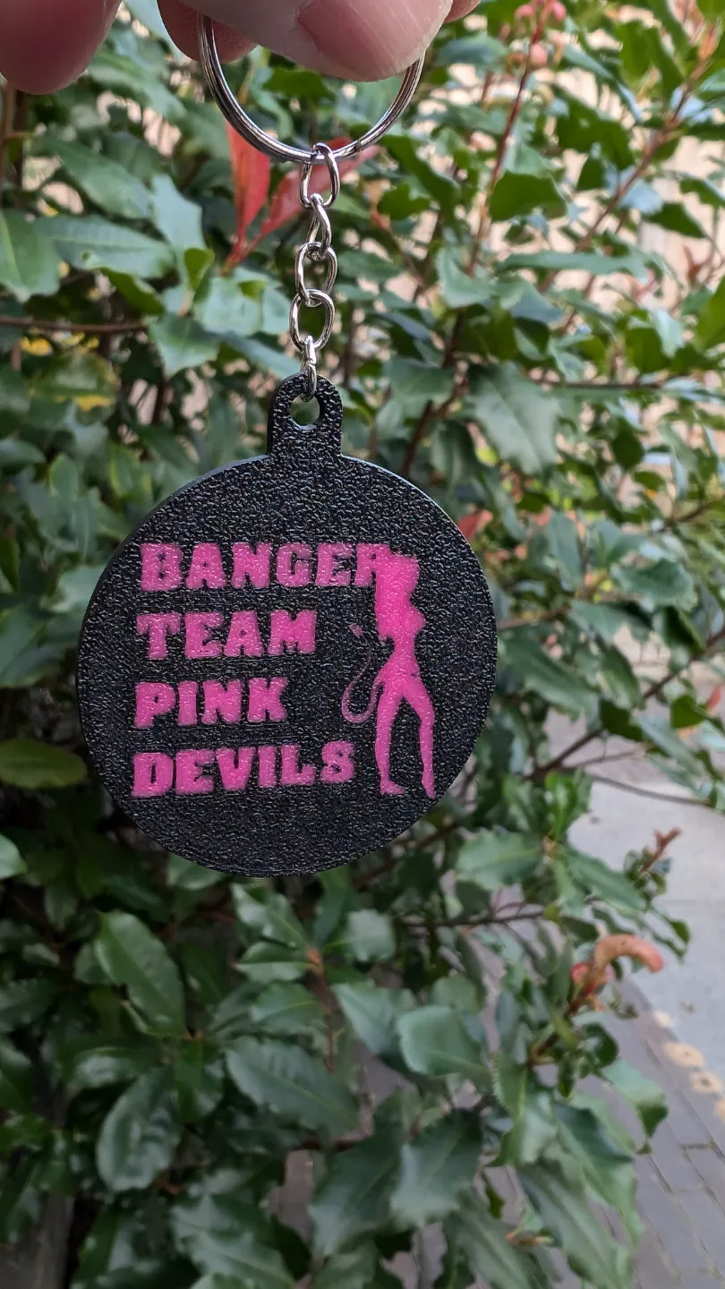 The Pink Devil Banger Racing key chain by Corsair107th - MakerWorld