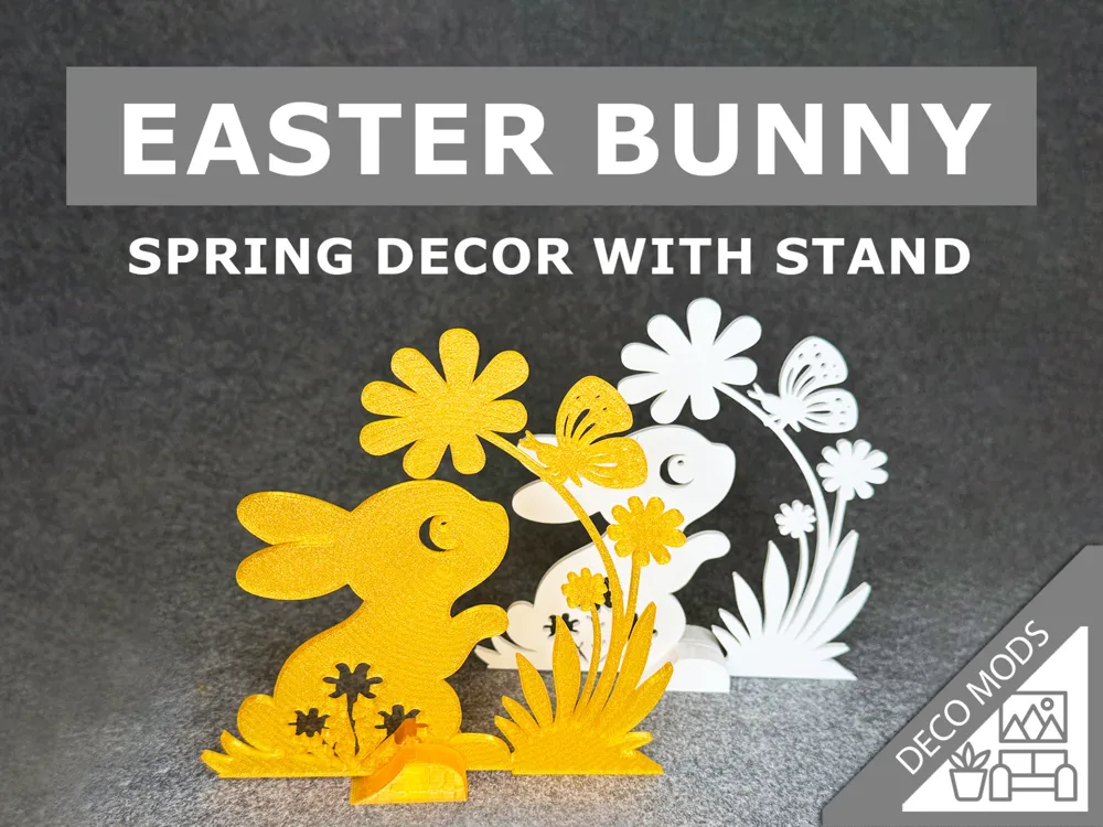 Easter Bunny – Spring Decor with Stand - Free 3D Print Model - MakerWorld