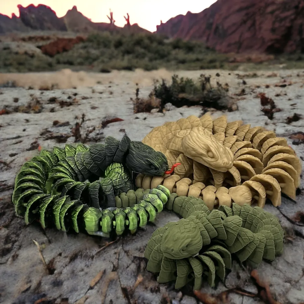ARTICULATED RATTLE SNAKE!!! PRINT IN PLACE! - Free 3D Print Model ...