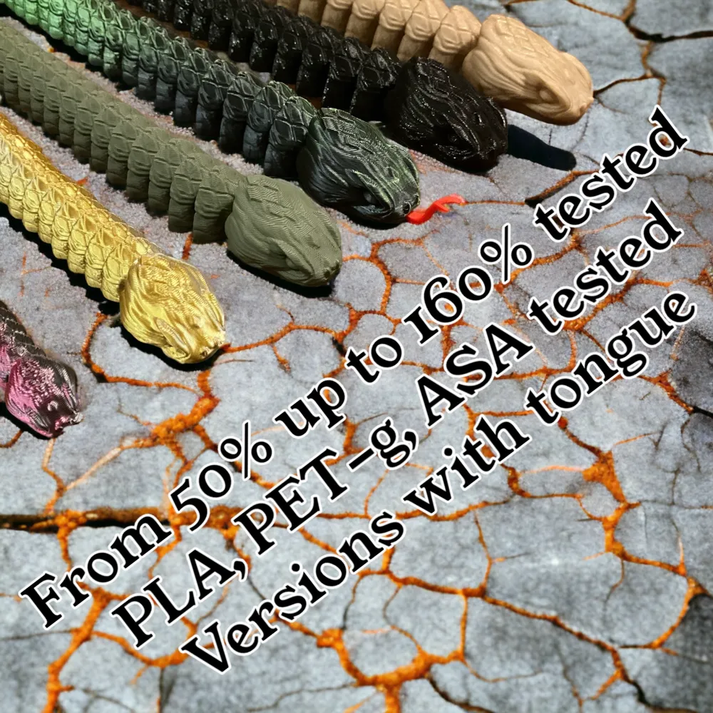ARTICULATED RATTLE SNAKE!!! PRINT IN PLACE! - Free 3D Print Model ...