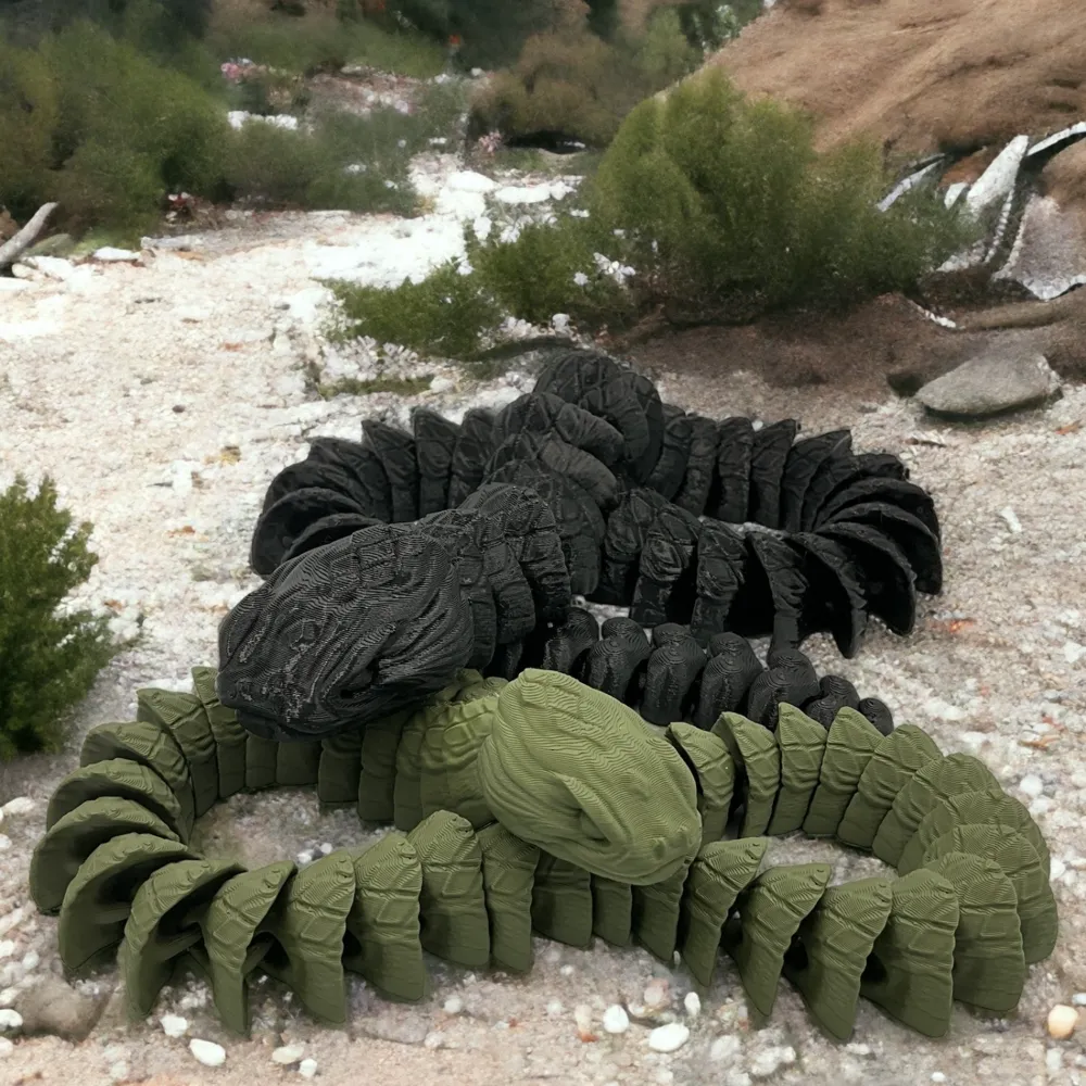 ARTICULATED RATTLE SNAKE!!! PRINT IN PLACE! - Free 3D Print Model ...