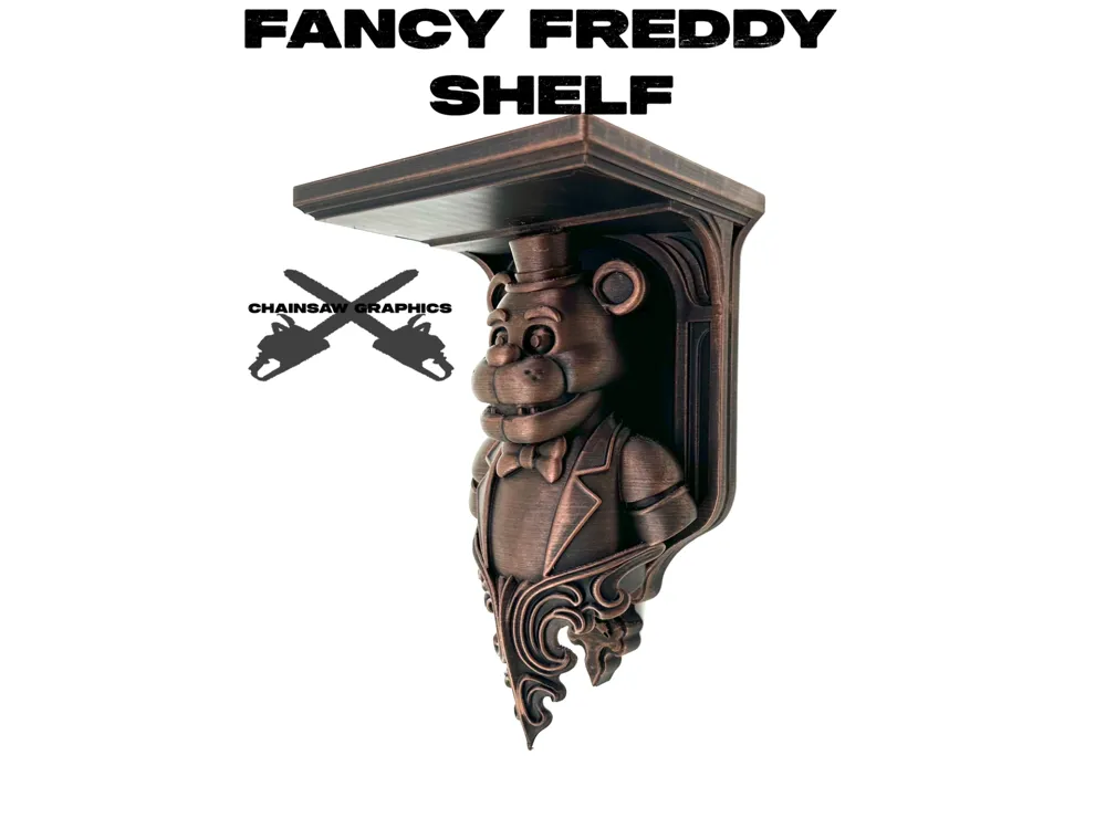 Freddy Fazbear FNAF wall mounted shelf - Free 3D Print Model - MakerWorld