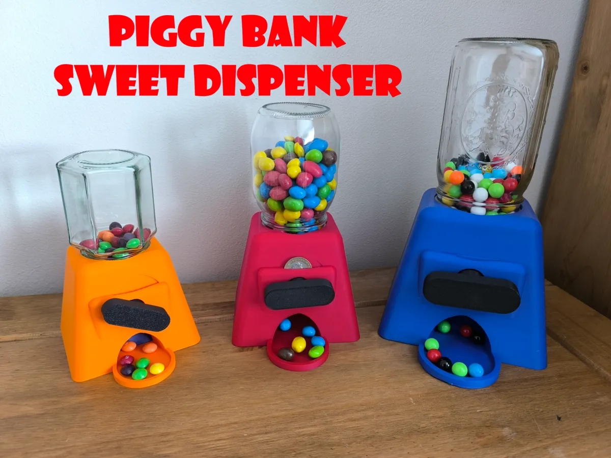Jam/Mason Jar Sweet/Candy Dispencer with Coin slot - Free 3D Print ...