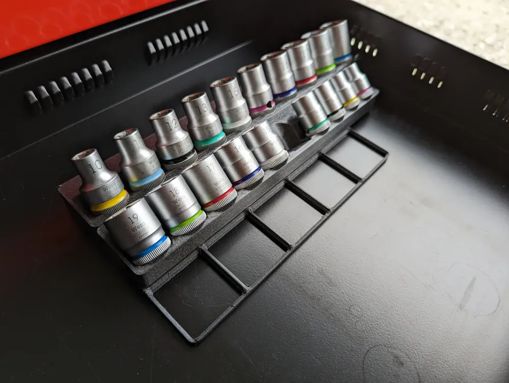 Gridfinity + Wera 1/2" Socket Set - 10-19mm by mrstolarsky - MakerWorld