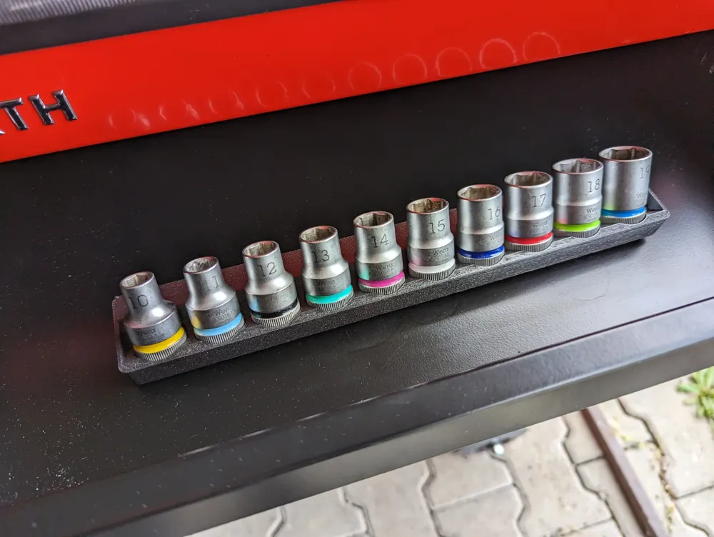 Gridfinity + Wera 1/2" Socket Set - 10-19mm by mrstolarsky - MakerWorld