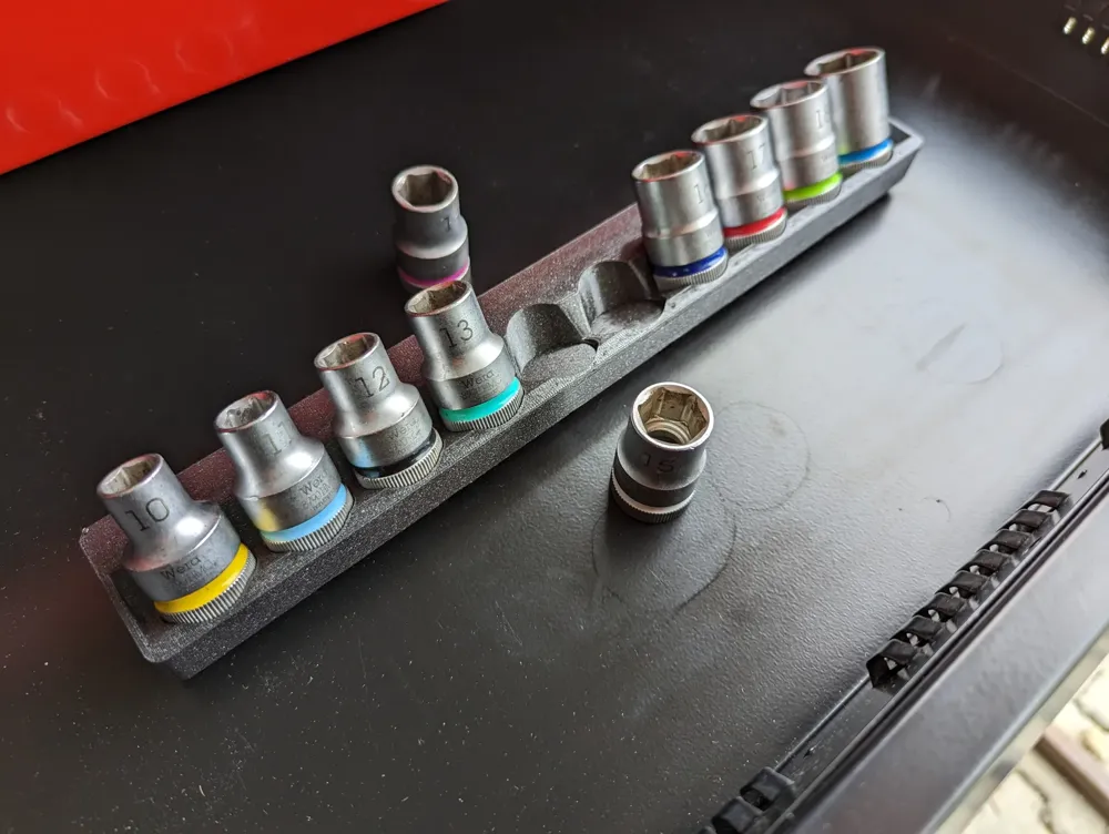 Gridfinity + Wera 1/2" Socket Set - 10-19mm by MrStolarsky MakerWorld: Download Free 3D Models