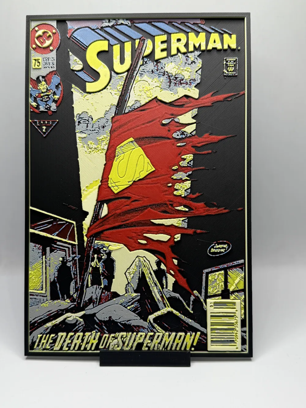 Death of Superman Comic Cover - Free 3D Print Model - MakerWorld