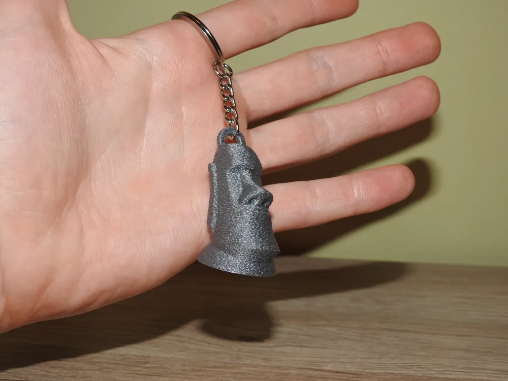 Textured Moai Keychain – Stone Effect by MauroJanusic - MakerWorld