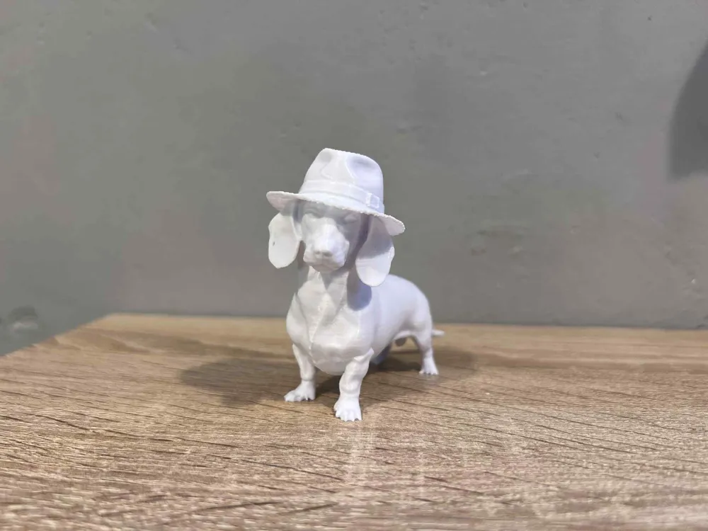 Dachshund, Sausage Dog with Hat - Animal - Free 3D Print Model - MakerWorld
