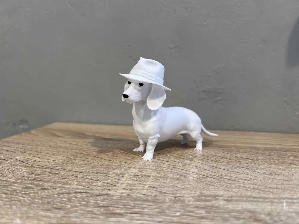 Dachshund, Sausage Dog with Hat - Animal - Free 3D Print Model - MakerWorld