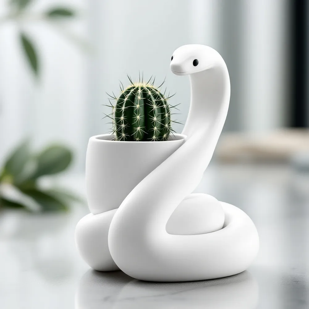 Snake-Shaped Flower Pot – Great Gift Idea - Free 3D Print Model ...