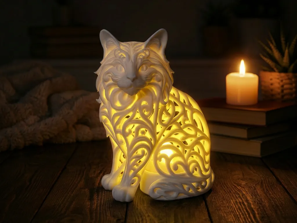 Momento de Luz Lumorna | Gato sentado (pelo largo) - Modelo de ...
