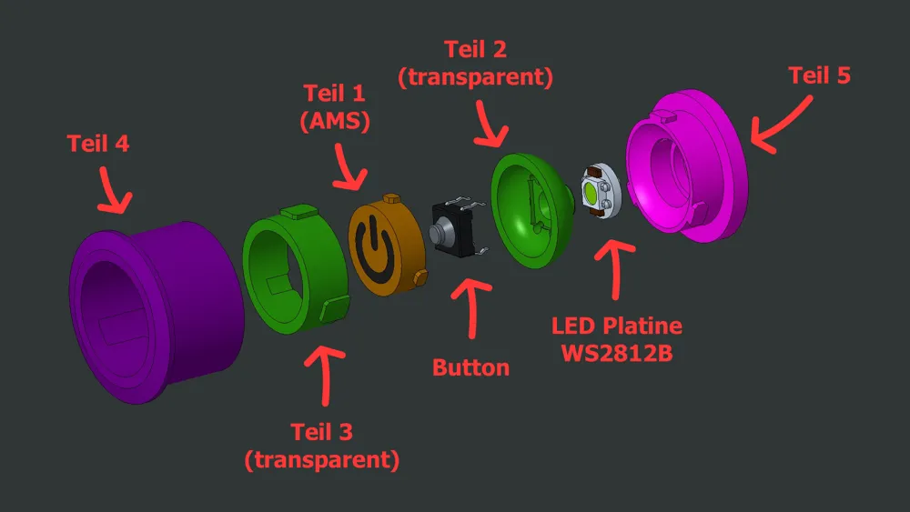 RGB LED Button WS2812B by Dirk MakerWorld: Download Free 3D Models