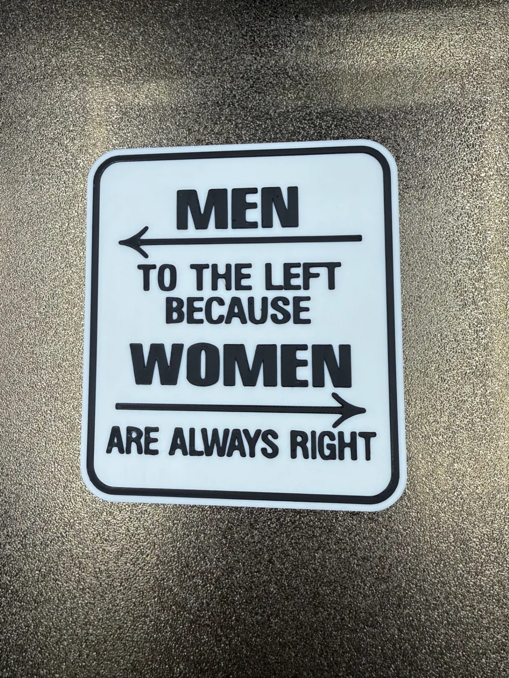 MEN TO THE LEFT BECAUSE WOMEN ARE ALWAYS RIGHT - Free 3D Print Model ...