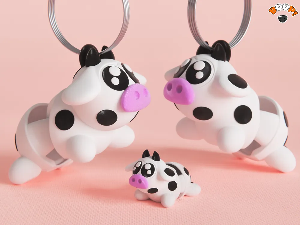 Mini Flexi Cow - Articulated Fidget Toy & Keychain - Free 3D Print ...
