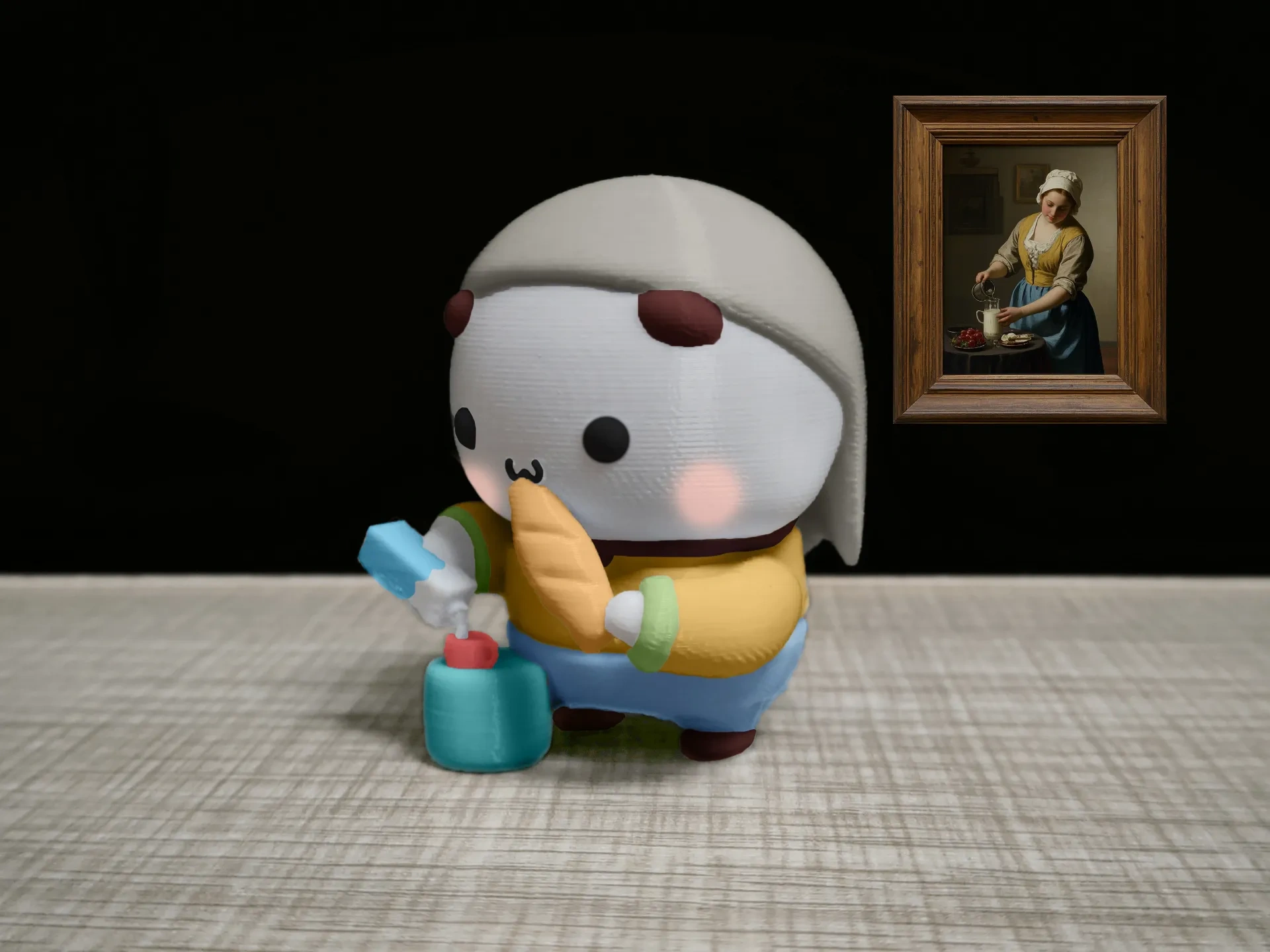 Couple Bear Series - Yi Er Pouring Milk (Couple Bear-Oil Painting_milk ...