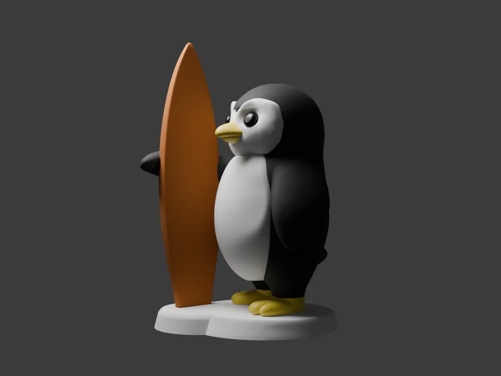 Pinguin Surfer | Figurine by YETI 3design MakerWorld: Download Free 3D ...