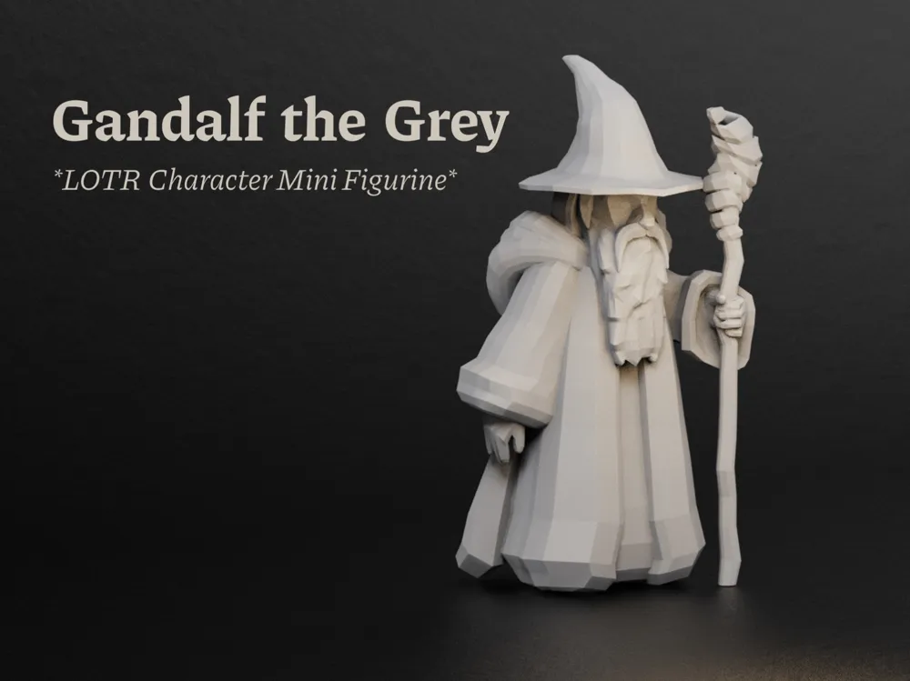 Gandalf the Grey of LOTR- Low Poly Mini Figurine by Reydio Active ...