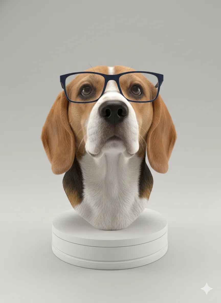 Beagle Dog Bust - Free 3D Print Model - MakerWorld