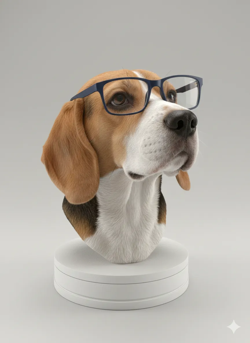 Beagle Dog Bust - Free 3D Print Model - MakerWorld