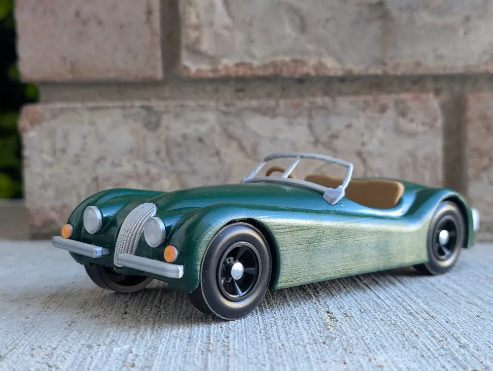 1948 Jaguar XK-120 (Pinewood Derby Shell) by Troysterr MakerWorld: Download Free 3D Models