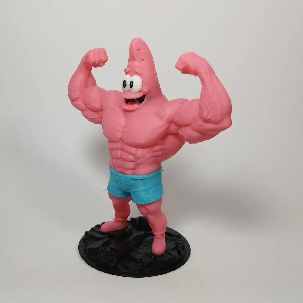 Muscular Patrick Spongebob-Inspired Cartoon - Free 3D Print Model ...