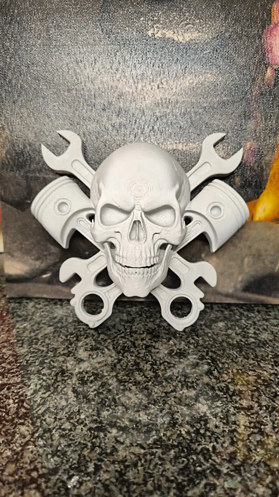 Mechanical Skull Wanddeko / Piston & Wrench Skull - Free 3D Print Model ...