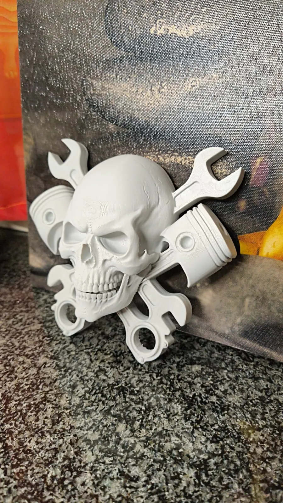 Mechanical Skull Wanddeko / Piston & Wrench Skull - Free 3D Print Model ...
