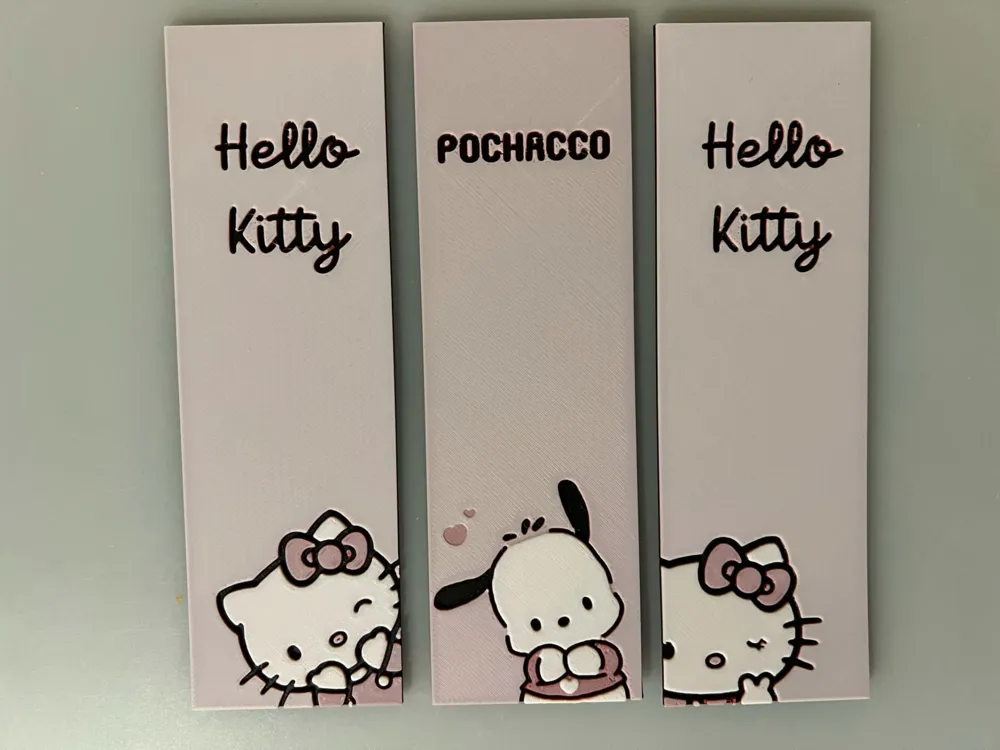 Bookmark Set: Sanrio #1 Hello Kitty and Pochacco by 3djd - MakerWorld