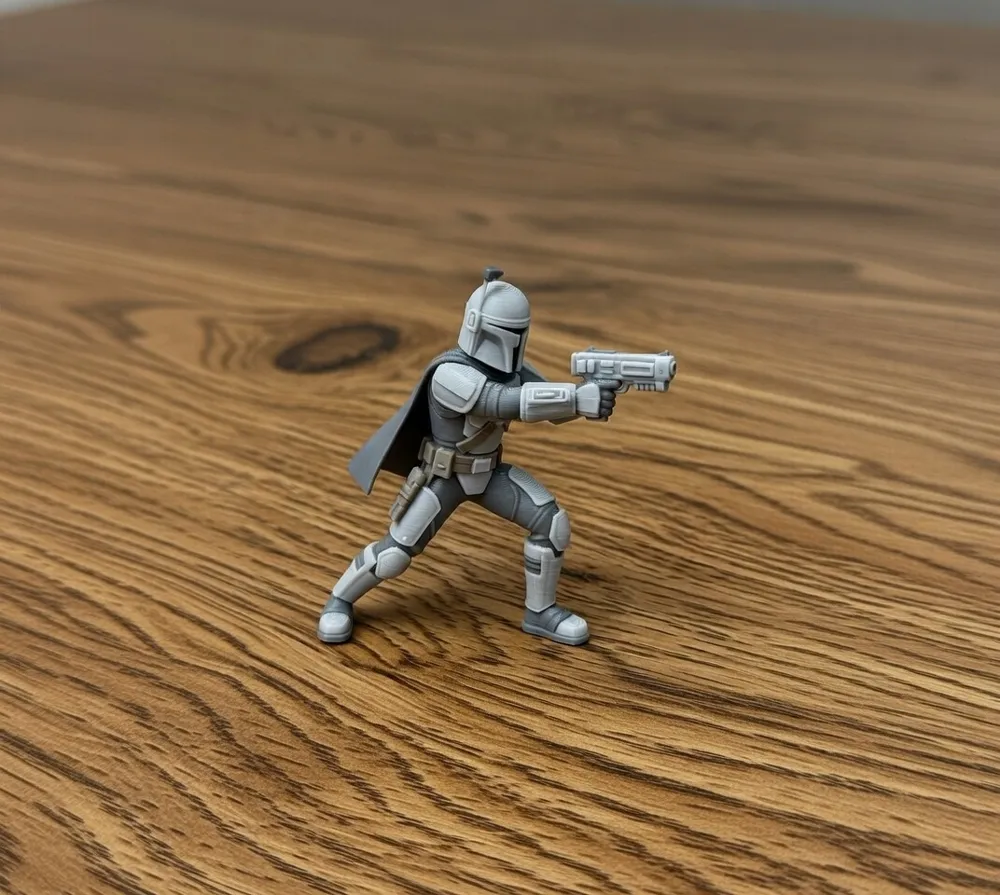 Mandalorian Combat Stance Figure - Free 3D Print Model - MakerWorld