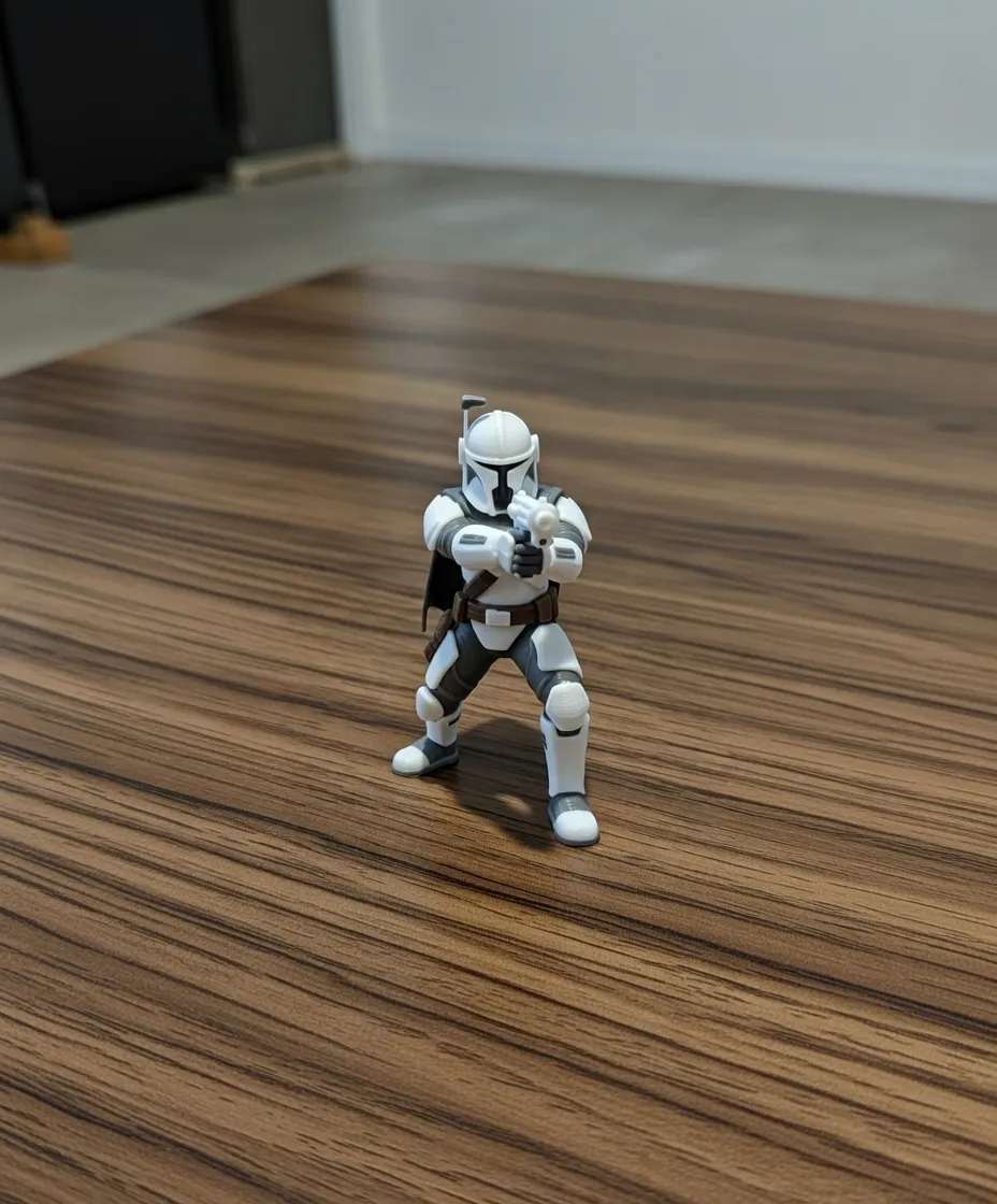 Mandalorian Combat Stance Figure - Free 3D Print Model - MakerWorld