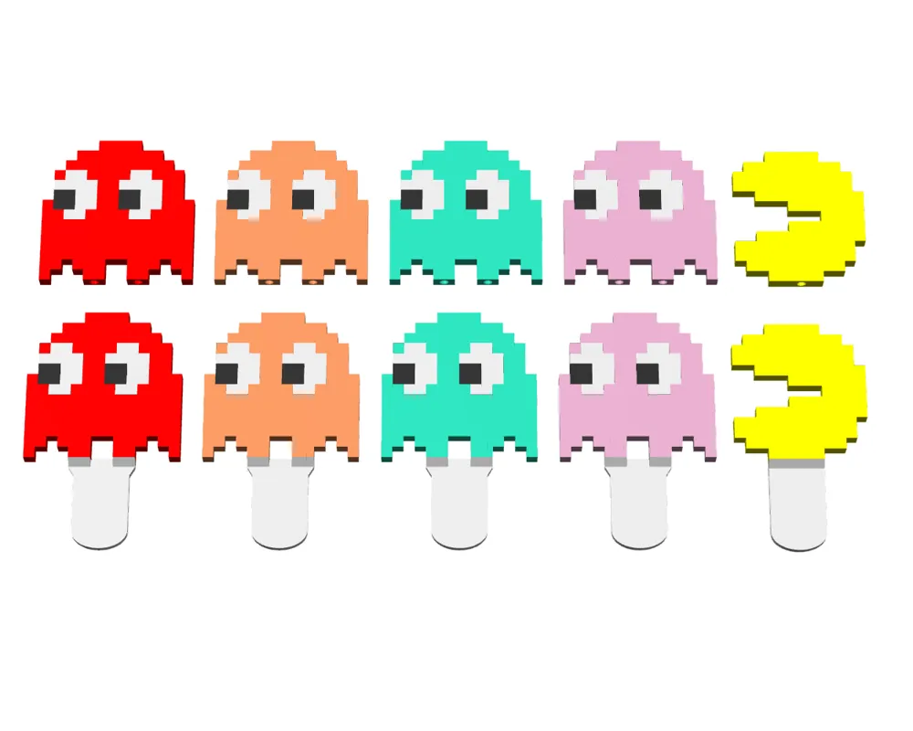 Pac-Man Cake Toppers - Free 3D Print Model - MakerWorld