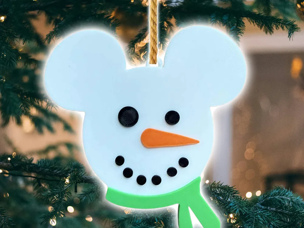 Mickey Snowman Ornament – Frosty Fun! - Free 3D Print Model - MakerWorld