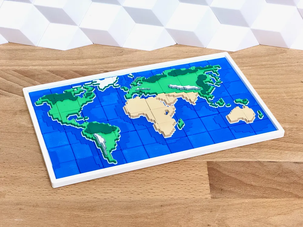 World Map Puzzle (layered rounded cartoony) by GlennovitS 3D MakerWorld ...