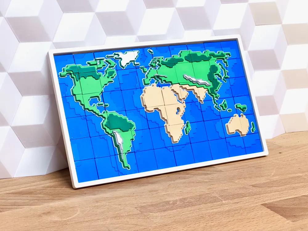 World Map Puzzle (layered rounded cartoony) by GlennovitS 3D MakerWorld ...