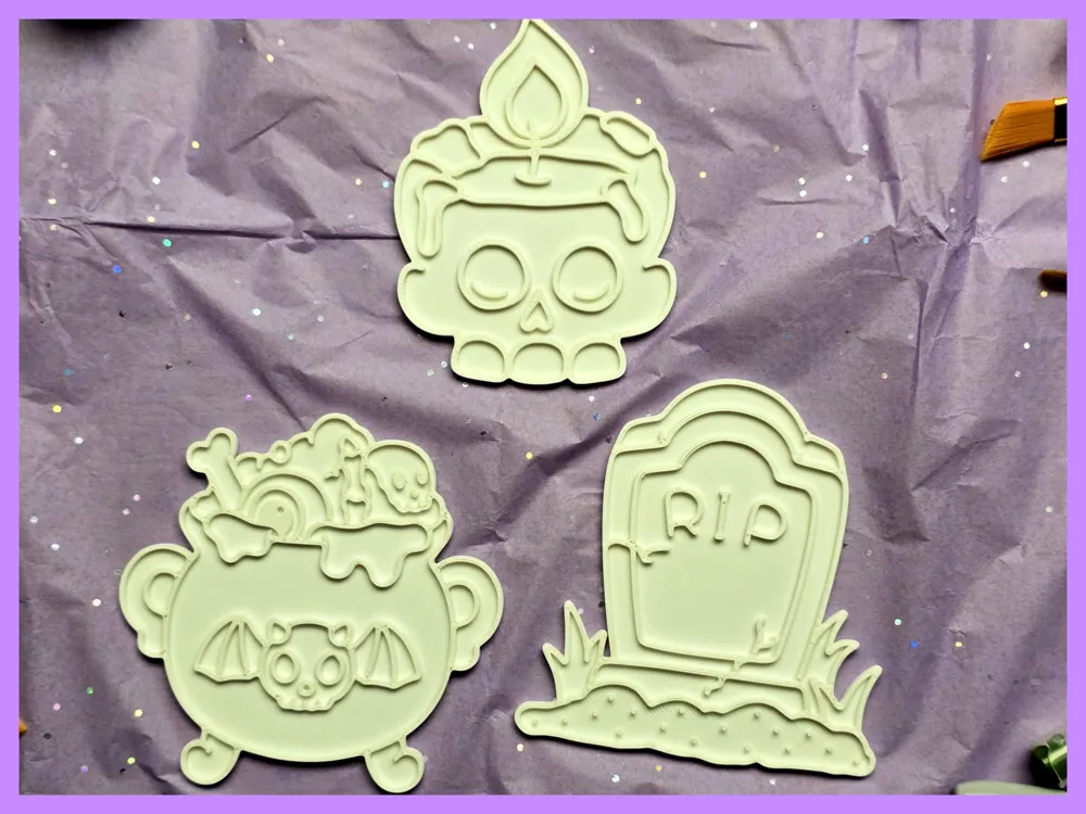 Halloween Cauldron Grave Skull Coloring Craft by Merilno3D MakerWorld ...