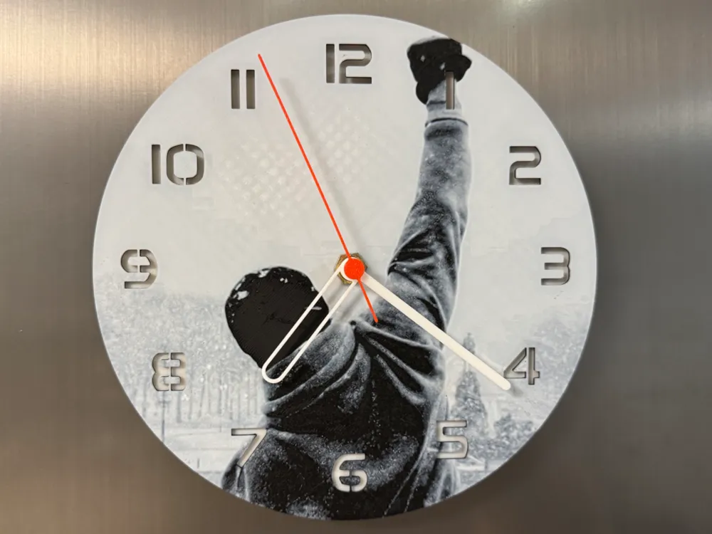 Wall / Desk Clock Rocky Balboa HueForge by cP3D - MakerWorld