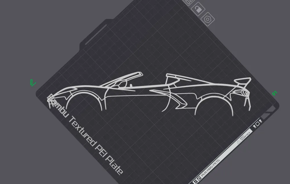 Chevrolet Corvette C8 Silhouette wall art by cruse2382 - MakerWorld
