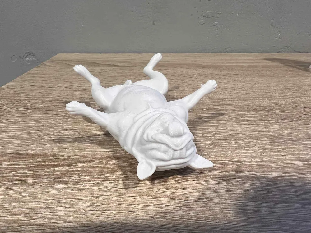 Happy Pug dog - Mops - lying on back. Cute - Free 3D Print Model ...