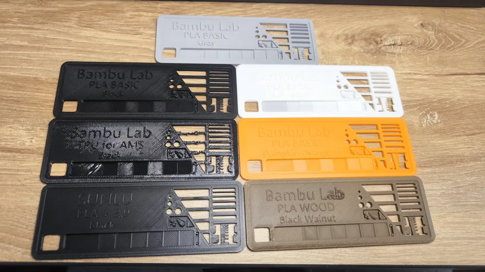 Filament Swatch with test, text, transparency - Free 3D Print Model ...