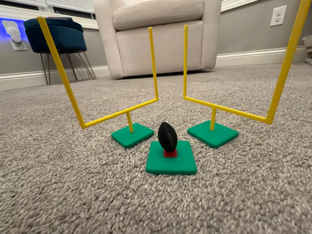 Table Top Football Field Goal Game w/ Ball - Free 3D Print Model ...
