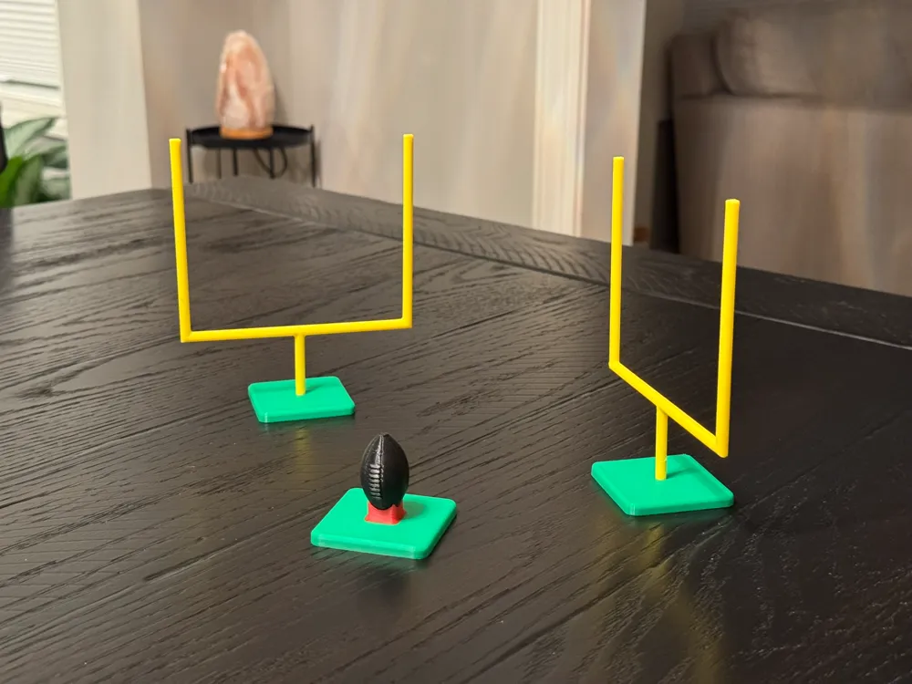 Table Top Football Field Goal Game w/ Ball - Free 3D Print Model ...