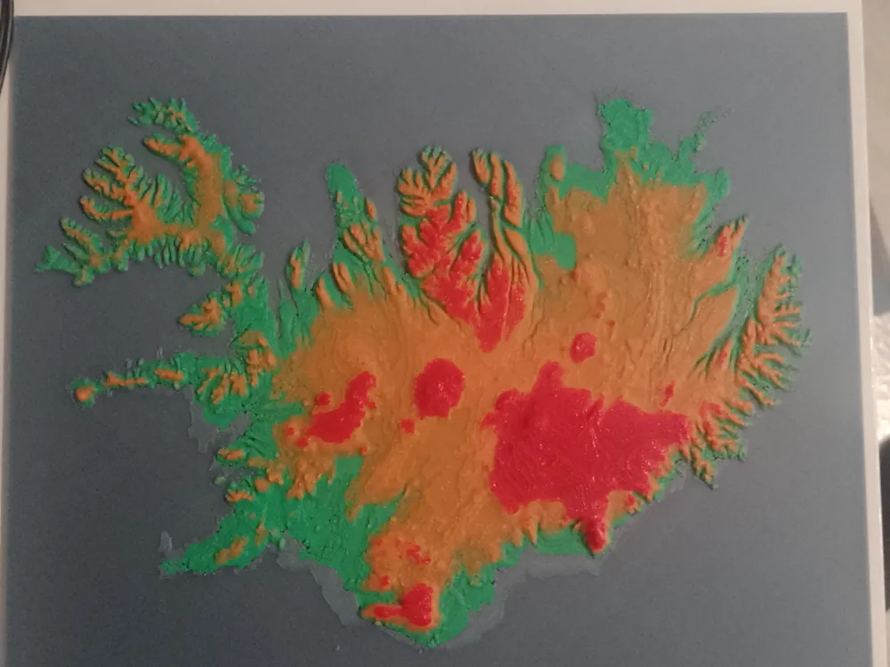 topographic map of iceland by max mountain grove MakerWorld: Download ...