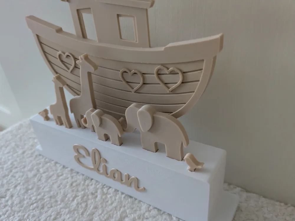 Customizable Name - Noah's Ark Nursery Decor - Free 3D Print Model ...