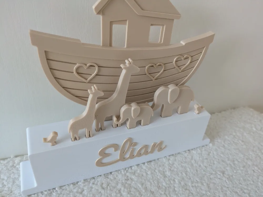 Customizable Name - Noah's Ark Nursery Decor - Free 3D Print Model ...